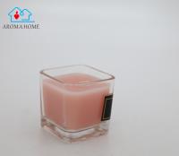 China Custom Black Label Gardenia Square Glass Jar Scented Candle 9 Oz For Weddings for sale