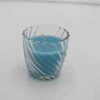 China OEM Natural Blue Recycled 3 Oz Jar Candles in Hurricane Glass for sale