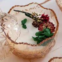 China Soy Wax Handmade Scented Candles 10 Oz Candle Jars With Dry Flower Decoration for sale