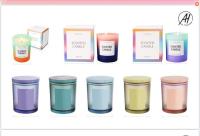 China Custom Printed Scented Glass 4 Oz Candle Jars With Lids for sale