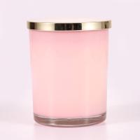 China Pastel 14.5oz Glass Jar Scented Candle Eucalyptus Camellia With Customized Fragrance for sale