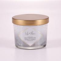 China Custom Printed MSDS Mini 1.6oz Scented Cocktail Glass Candles Jar With Metal Lid for sale