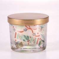 China Custom Printed MSDS Mini 1.6oz Scented Cocktail Glass Candles Jar With Metal Lid for sale