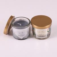 China Custom Printed MSDS Mini 1.6oz Scented Cocktail Glass Candles Jar With Metal Lid for sale