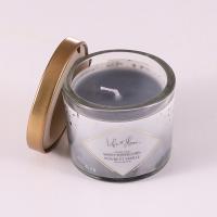 China Custom Printed MSDS Mini 1.6oz Scented Cocktail Glass Candles Jar With Metal Lid for sale