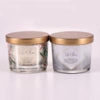 China Custom Printed MSDS Mini 1.6oz Scented Cocktail Glass Candles Jar With Metal Lid for sale
