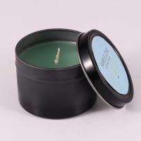 China OEM 2 Oz Recycled Matte Black Tin Can Candle For Bedroom for sale