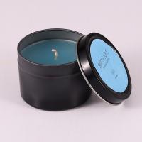 China OEM 2 Oz Recycled Matte Black Tin Can Candle For Bedroom for sale