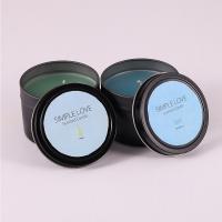 China OEM 2 Oz Recycled Matte Black Tin Can Candle For Bedroom for sale