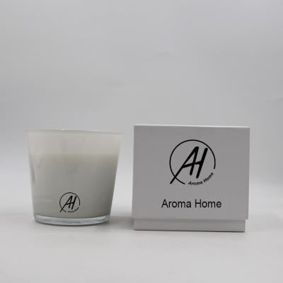 China 3 Wick Large White Glass Jar Scented Candle Container 24oz for House for sale