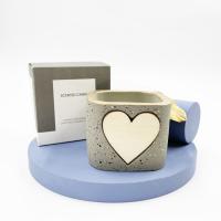 China Scented Pottery Votive Ceramic Soy Candle Holders 4 Oz Square Heart Shaped for sale