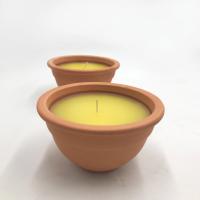 China Indoor 7Oz Clay Pot Citronella Garden Candles For Mosquitoes for sale