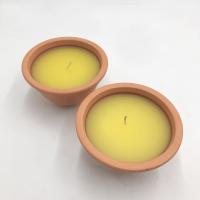 China Indoor 7Oz Clay Pot Citronella Garden Candles For Mosquitoes for sale
