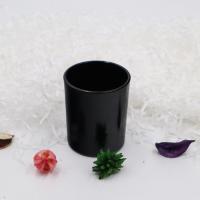 China Empty Black Glass Tealight Candle Holder Votive Cups 6.2x7.3 For Church for sale