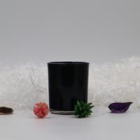 China Empty Black Glass Tealight Candle Holder Votive Cups 6.2x7.3 For Church for sale