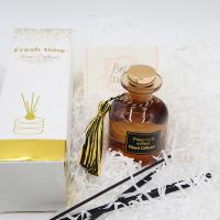 China Aroma Reed Diffuser 126ml Luxury Gift Set In Brown Bottle For Home Fragrance for sale