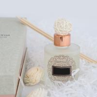 China Aroma Reed Diffuser Luxury 126ml Round Bottle Gift Set With Sola Flower for sale