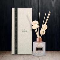 China Aroma Reed Diffuser Luxury 126ml Round Bottle Gift Set With Sola Flower for sale