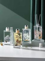China Aroma Reed Diffuser 150ml Square Perfume Luxury Gift Set With Dried Flower for sale