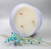 China Natural Soy Wax Scented Glass Small Jar Candle Wooden Wick For House for sale