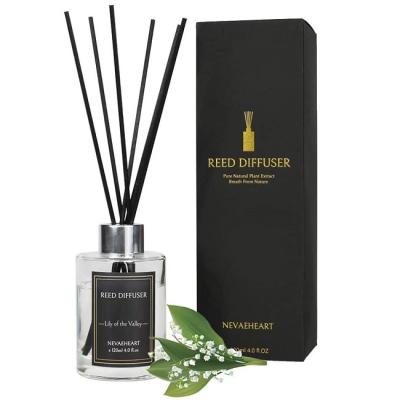 China 120ml Clear Glass Lavender Citrus Aroma Reed Diffuser For Room Fragrance for sale