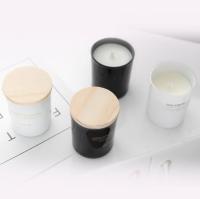 China EN15493 Black White Aromatherapy Soy Aroma Home Candle 5Oz With Wooden Lid for sale