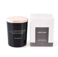 China EN15493 Black White Aromatherapy Soy Aroma Home Candle 5Oz With Wooden Lid for sale