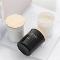 China EN15493 Black White Aromatherapy Soy Aroma Home Candle 5Oz With Wooden Lid for sale