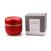China ODM 6 Oz Tin Container Candle Red Green Round With Coffee Bean for sale