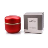 China ODM 6 Oz Tin Container Candle Red Green Round With Coffee Bean for sale