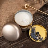 China ODM 6 Oz Tin Container Candle Red Green Round With Coffee Bean for sale