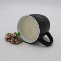 China Scented Matte Black Ceramic Citronella Candle Tea Cup Candle for sale