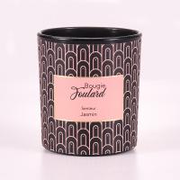 China Aroma Home Vanilla Bean Soy Wax Glass Jar Scented Candle Black 8oz for sale