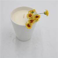 China Aroma Home Tea Cup Ceramic Soy Candle Scented Matte White 7oz for sale