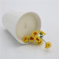China Aroma Home Tea Cup Ceramic Soy Candle Scented Matte White 7oz for sale