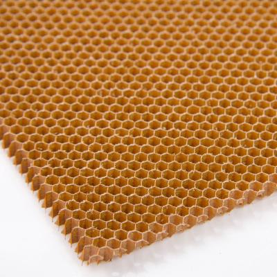 China Aramid Paper Honeycomb Core 3.2mm Cell Size 1220x2440mm Panel with 32-144kg/m³ Density Options for sale