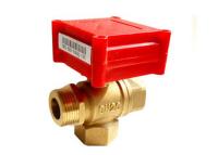 China DC12V Threaded Zone Heating Valves , HVAC Floor Heating 3 Way Brass Ball Valve for sale