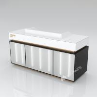China White Wooden Jewellery Lockable Retail Display Cabinets Cash Counter For Shops for sale