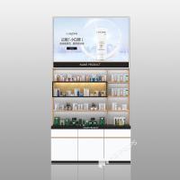 China White Glossy Store Glass Display Cabinets Jewelry Counter Display Cases With Titanium Trim for sale