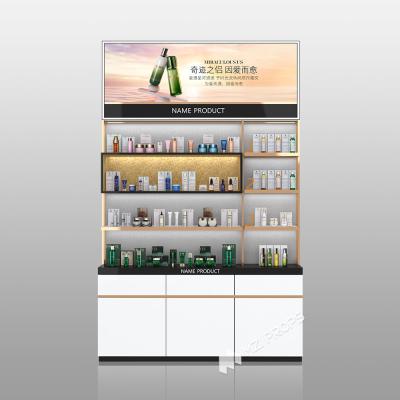 China LED Strip Light Retail Wall Shelving Skincare Merch Display Rack Cabinet Personalized for sale