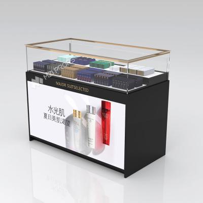 China Beauty Retail Shop Fixtures Glass Display Shelving Unit Showcase With Led Light for sale