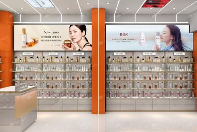 China 20Sqm Cosmetic Store Commercial Glass Display Case Modern Retail Fixtures for sale