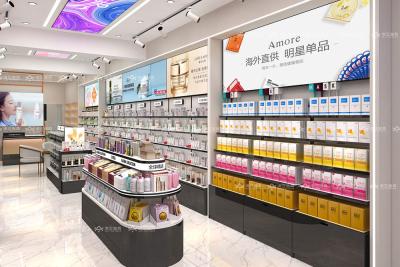 China 69Sqm Skincare Shop Retail Gondola Fixtures Counters And Displays for sale