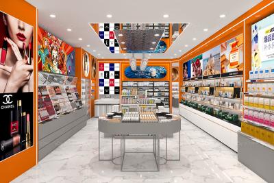 China Cosmetic Shop Design Display Gold Rush Series Case for Retail Shop Decoration for sale