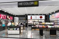 China Branded Shop Furniture Gold Rush Series Case 82sqm Cosmetic Store Display for  Space-saving Store Design for sale