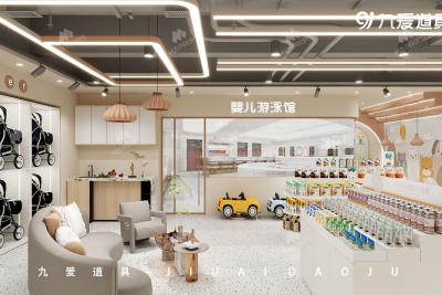 China Customized ISO9001 Retail clothing Baby Store Furniture Display Counters 75 CBM for sale