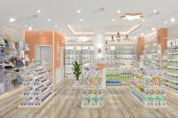 China Energetic Milk Orange Style Baby Store Display Shelf for sale