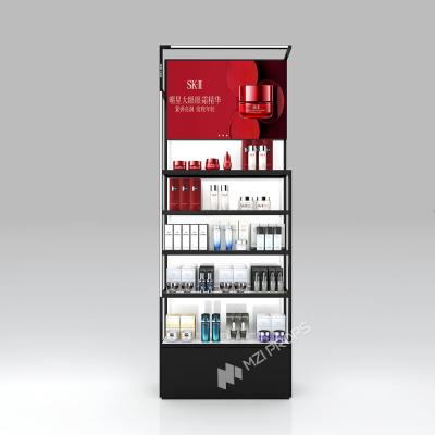 China Multilayer Makeup Counter Display Cabinet Glass Counter For Cosmetic Shop for sale