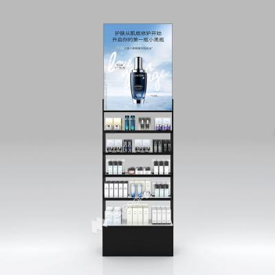 China Modern Cosmetic Shop Transparent Cabinet Skincare Display Rack With Light Box For Beauty Store Decoration And Retail Store Design for sale