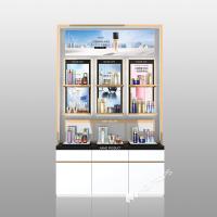 China U Shaped Retail Perfume Display Skincare Cabinet Wall Counter MDF wood for sale